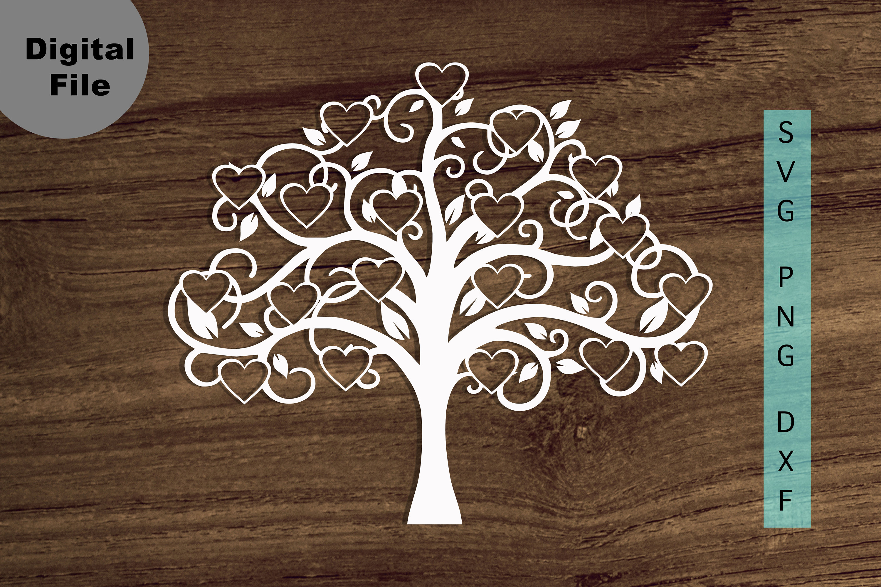 Family Tree 19 Members Svg, Family Heart Tree Svg/png/dxf File, Family ...