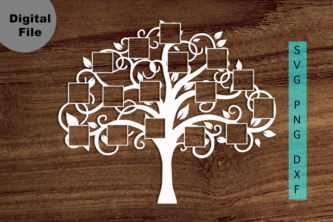 Family Tree 16 Frame Svg/png/dxf File, Family Tree 16 Members Svg ...