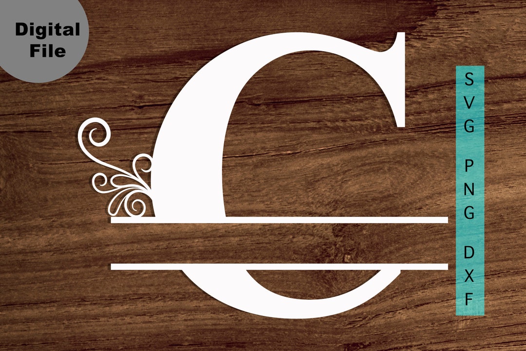 Split Monogram C SVG/PNG/DXF, Alphabet C Monogram Frame, Instant ...