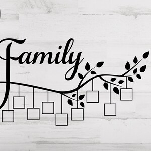 Family Tree 9 Members Svg, Family Tree Branch Square Frame Svg/png/dxf ...