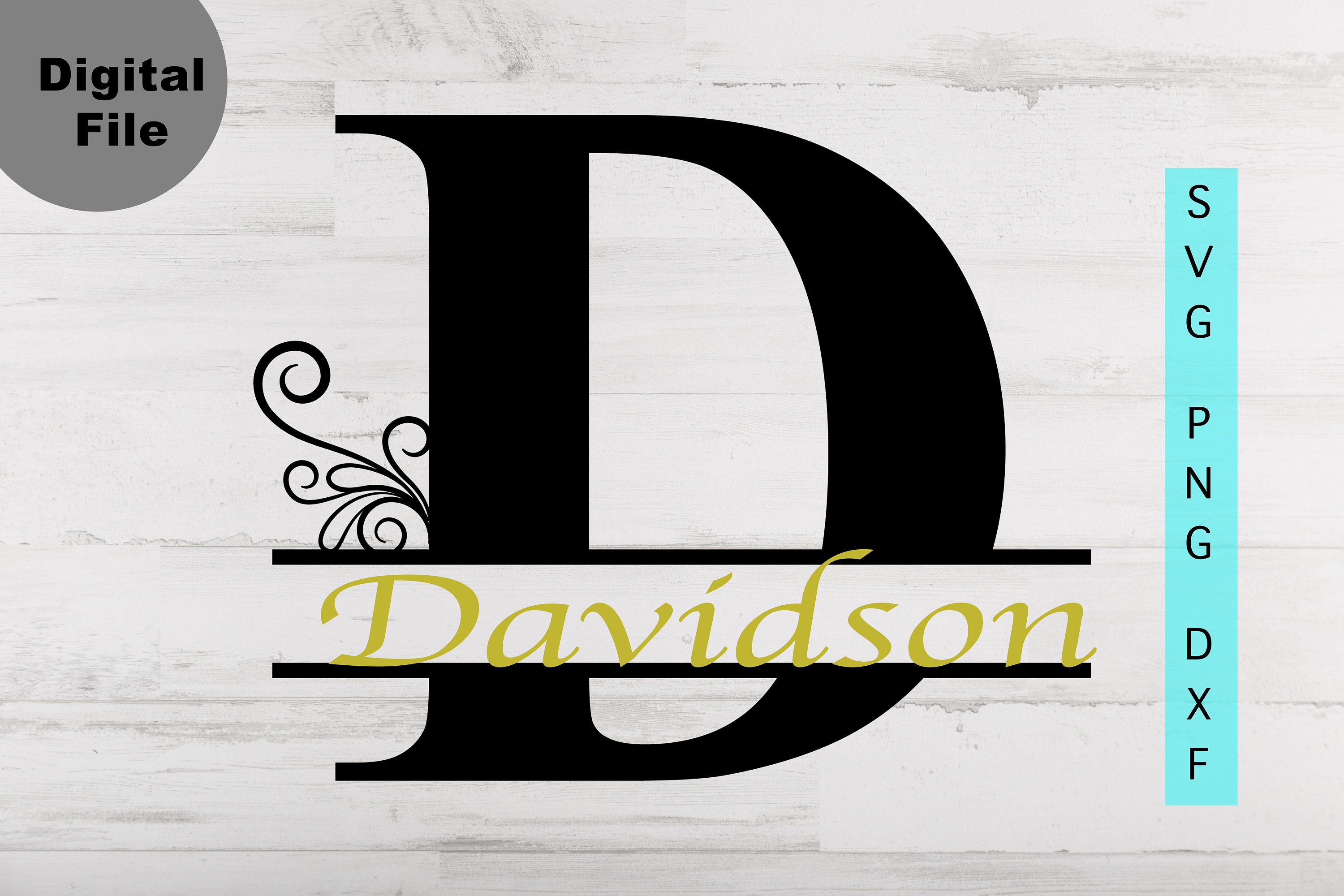 Split Monogram D SVG/PNG/DXF, Alphabet D Monogram Frame, Instant ...
