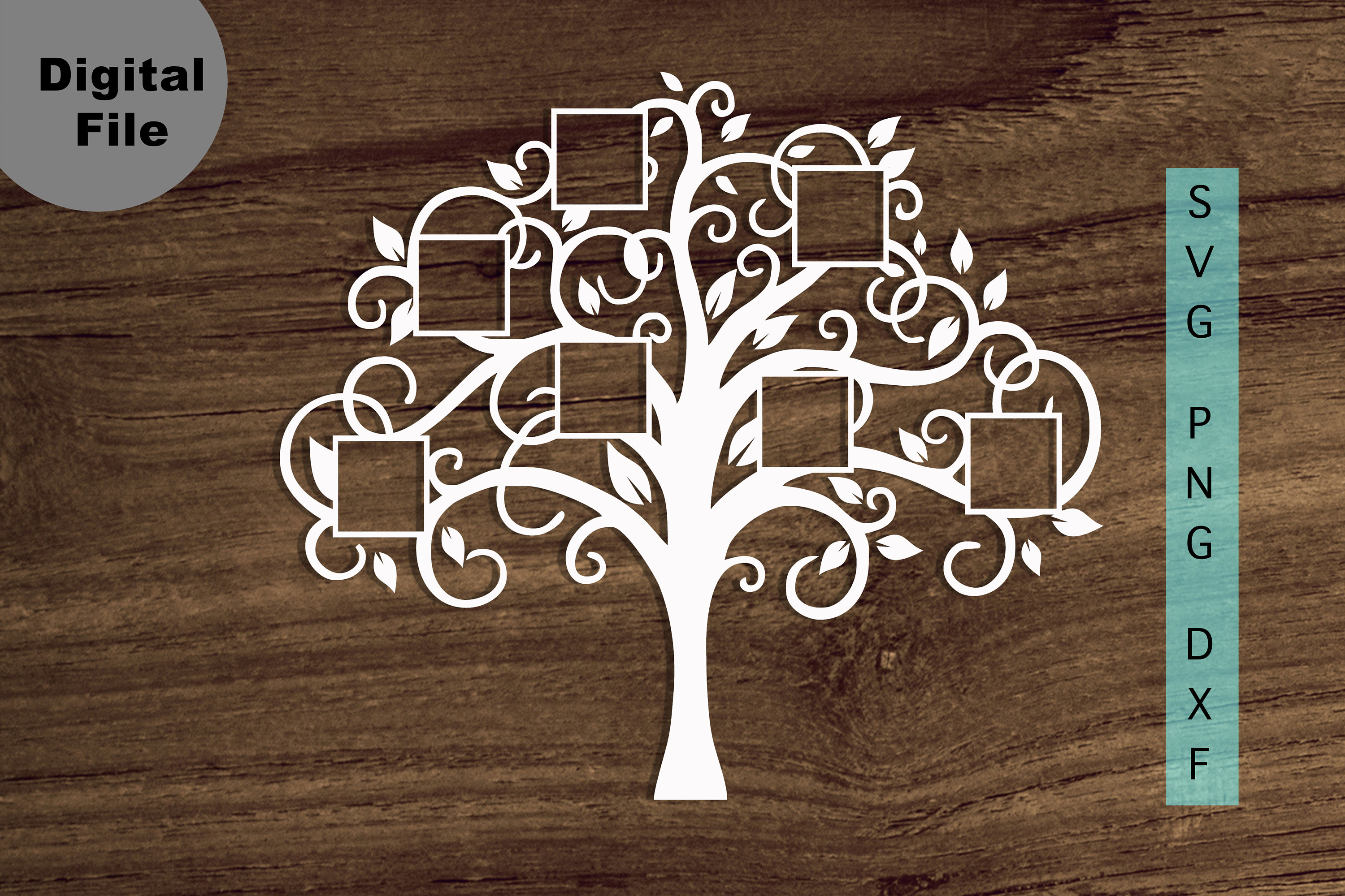 Family Tree 7 members Svg Family Tree square Svg/png/dxf | Etsy
