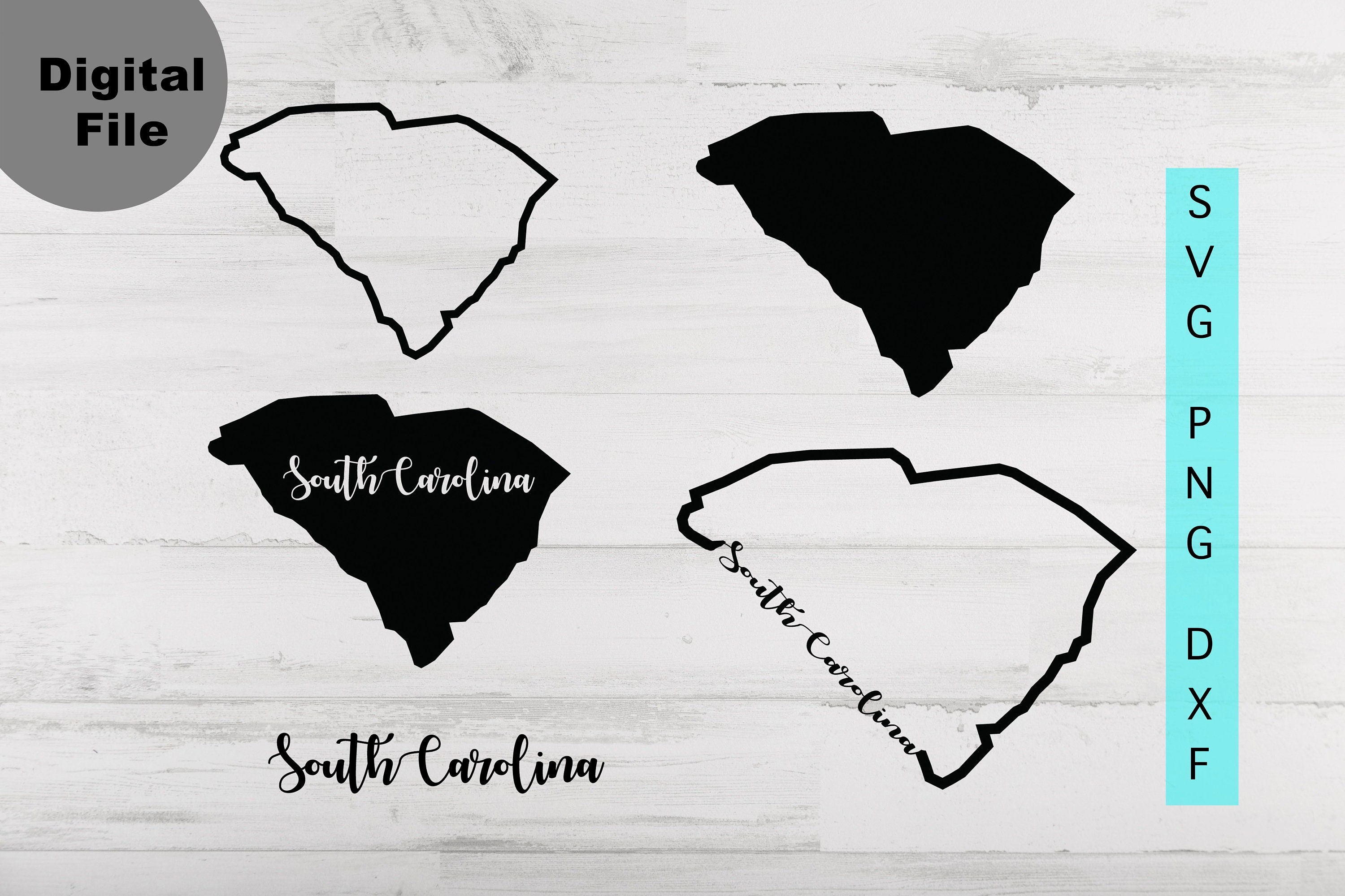 South Carolina Sate Outline Svg cricut file SC State Map svg | Etsy