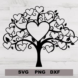 Family Tree 15 Members Svg, Family Heart Tree Svg/png/dxf File, Family ...