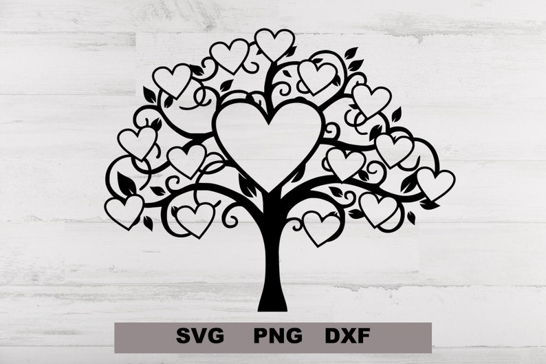 Family Tree 15 Members Svg, Family Heart Tree Svg/png/dxf File, Family ...