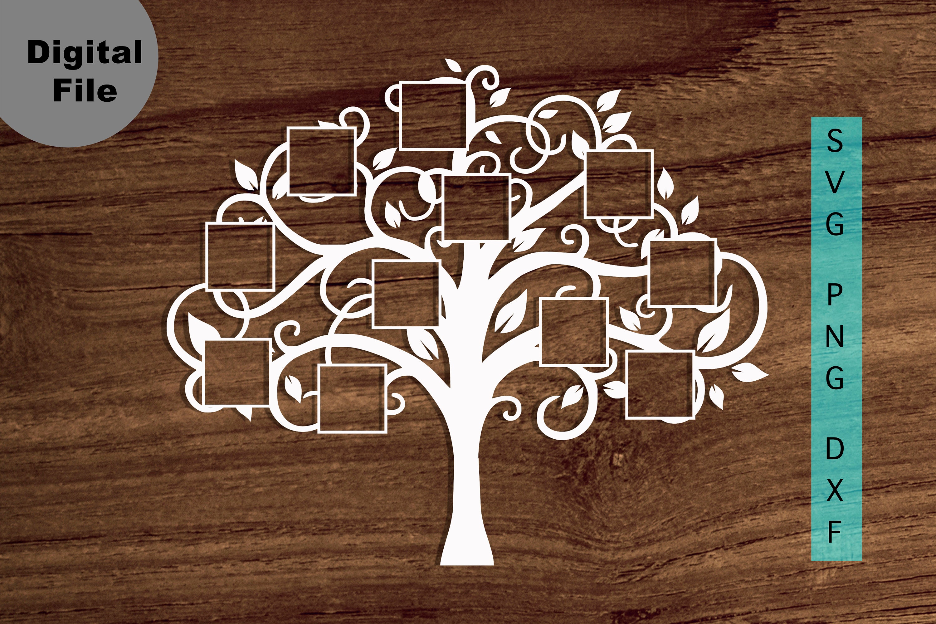 Family Tree 11 members Svg Family Tree square Svg/png/dxf | Etsy