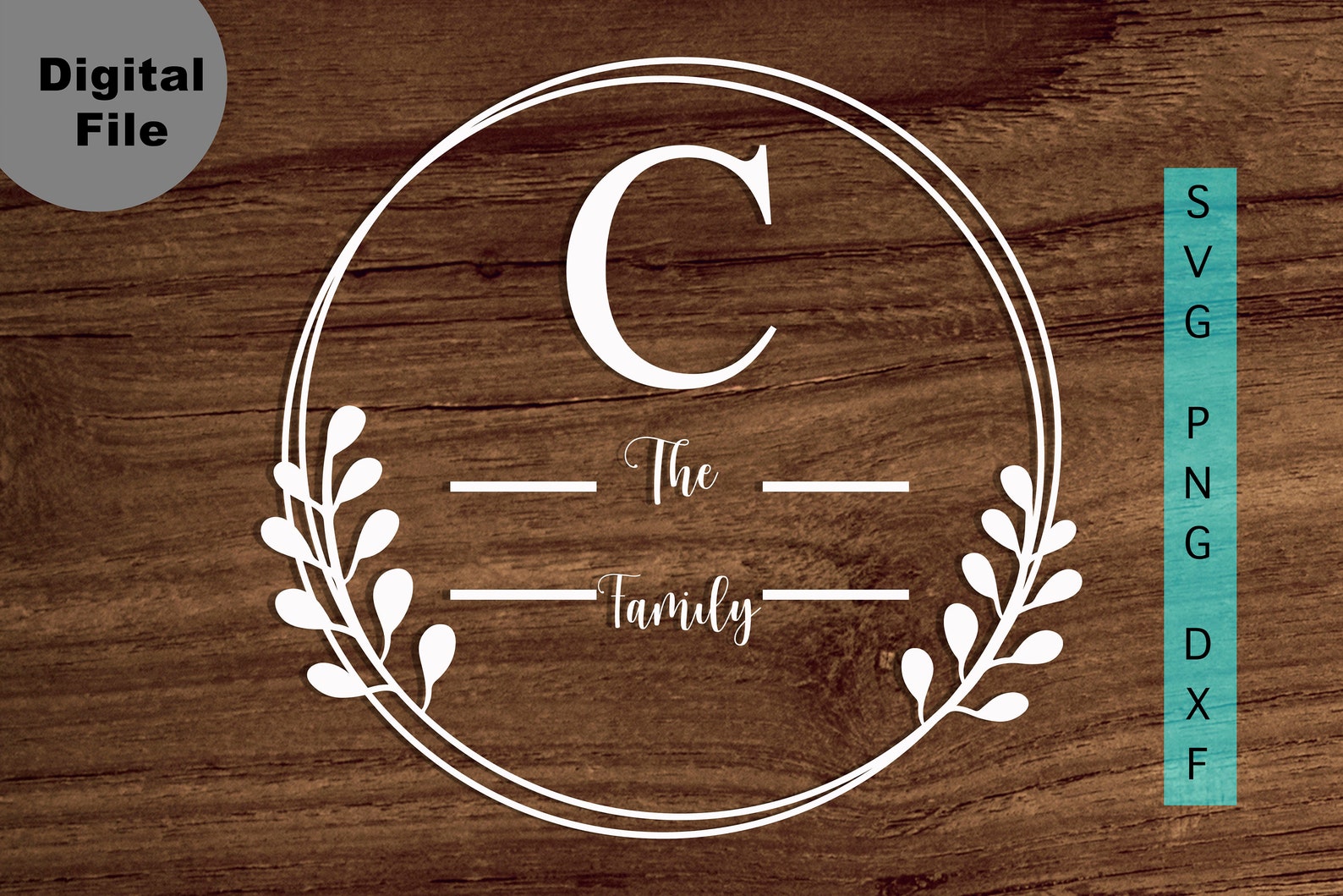 Wreath Monogram Frame Svg Monogram Circle Frame Svg Single | Etsy