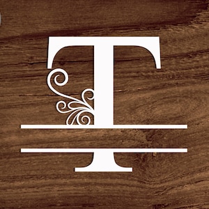 Split Letter T SVG/PNG/DXF, Alphabet T Monogram Frame, Instant Download ...