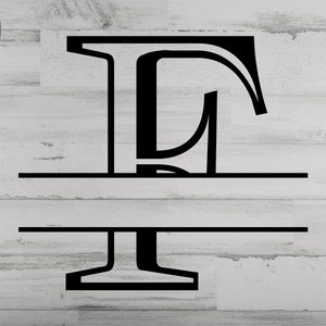 Split Monogram F Svg Frame, Split Letter F Svg/png.dxf File, Block Font ...