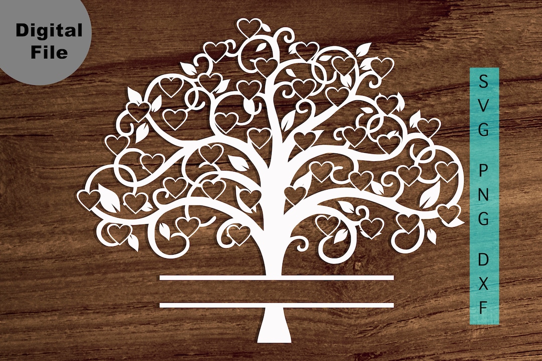 Family Tree 40 Members Svg, Family Heart Tree Svg/png/dxf File, Family ...