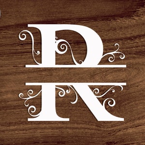 Floral Split Monogram Frame R Svg, Split Letter R Svg/png/dxf File ...