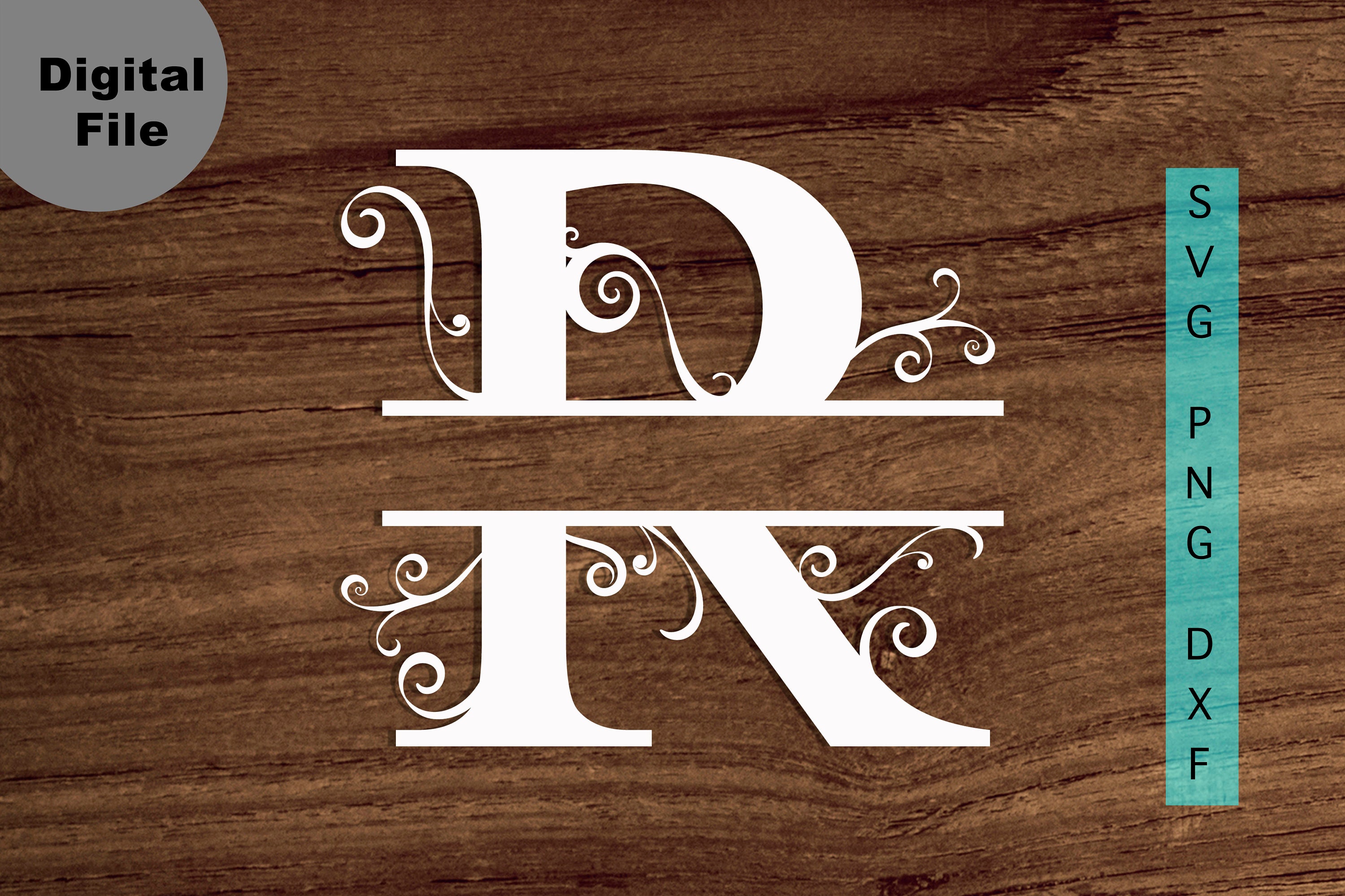 Floral Split Monogram Frame R Svg Split Letter R Svg/png/dxf | Etsy