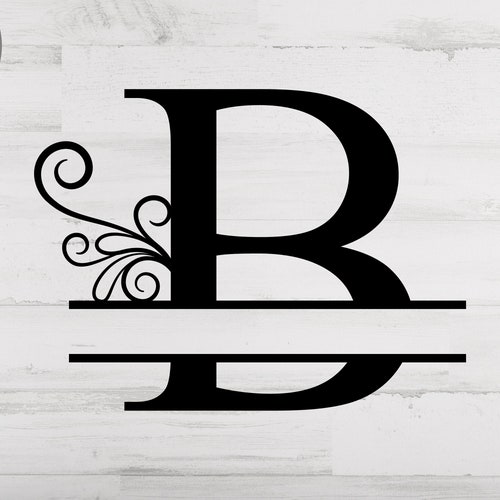 Split Monogram B SVG/PNG/DXF Alphabet B Monogram Frame - Etsy