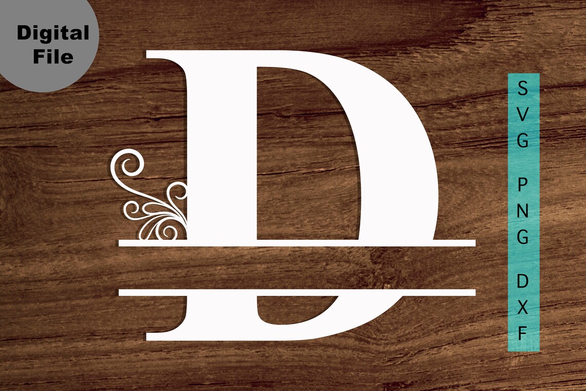 Split Monogram D SVG/PNG/DXF Alphabet D Monogram Frame | Etsy