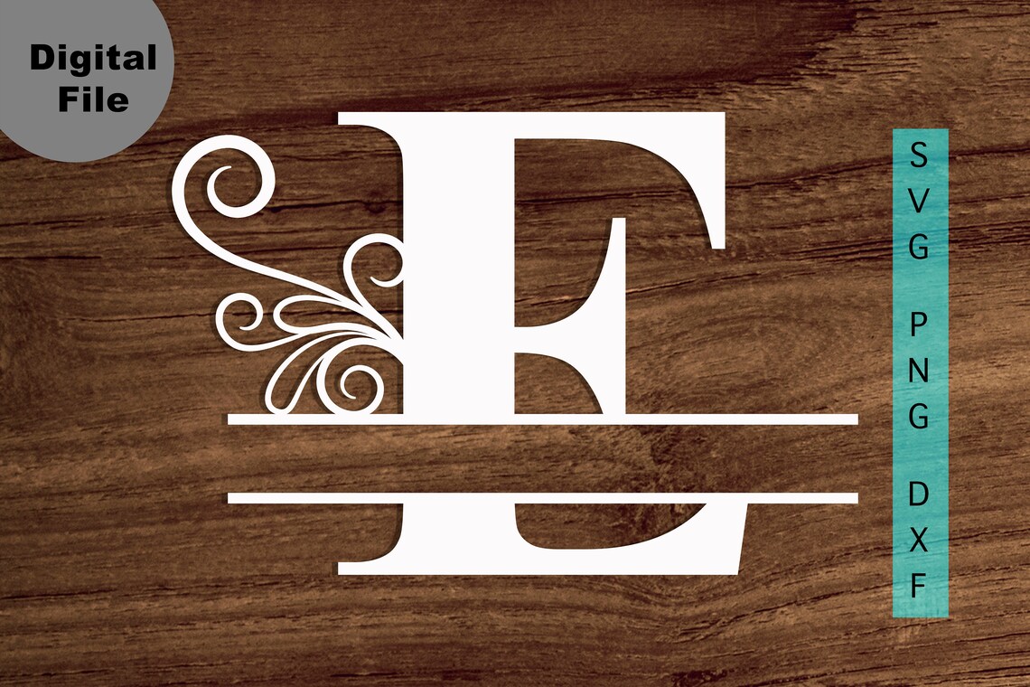 Split Monogram E SVG/PNG/DXF Alphabet E Monogram Frame | Etsy