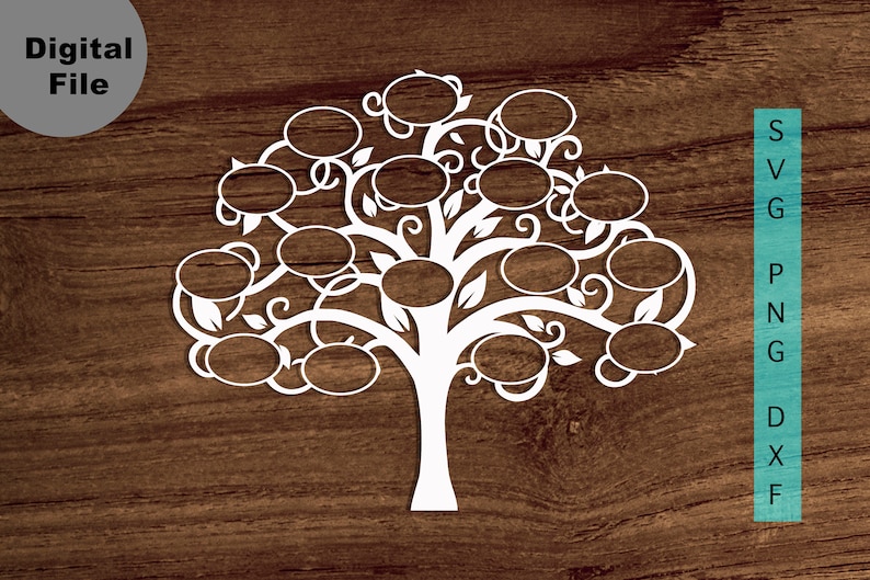 Family Tree 16 Members Svg Family Tree Oval Frame Svg/png.dxf | Etsy