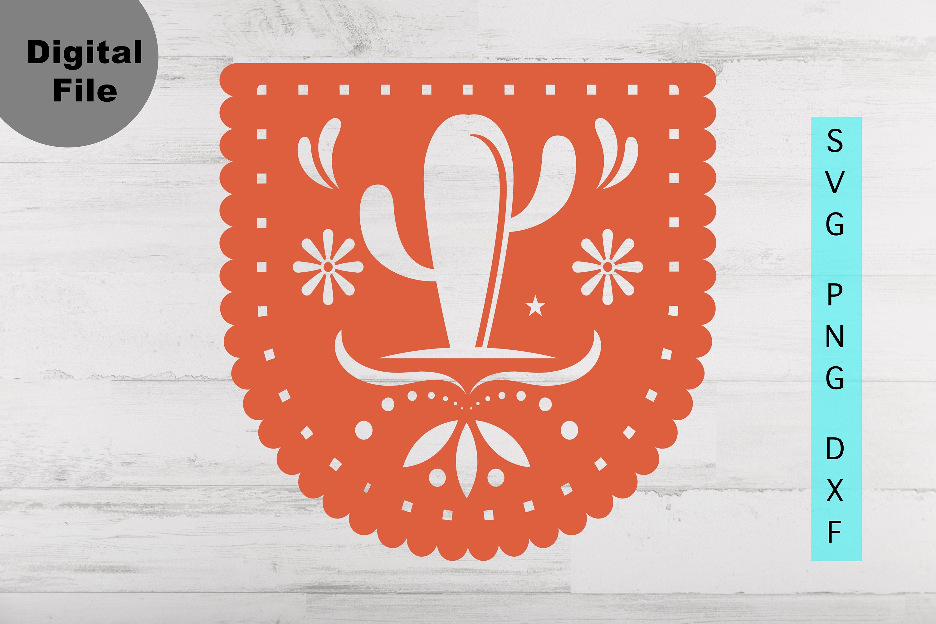 Papel Picado Svg, Digital Papel Picado Banner, Mexican Fiesta Banner ...