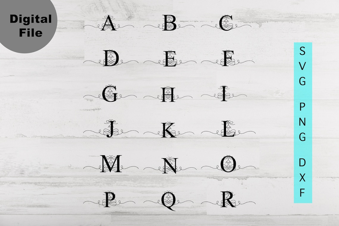 Monogram Svg Fancy Alphabet Letters Svg/png/dxf Cut Files | Etsy