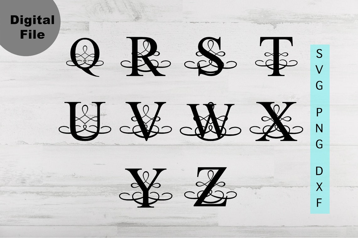 Monogram Svg, Fancy Alphabet Letters Svg/png/dxf Cut Files, Alphabets ...