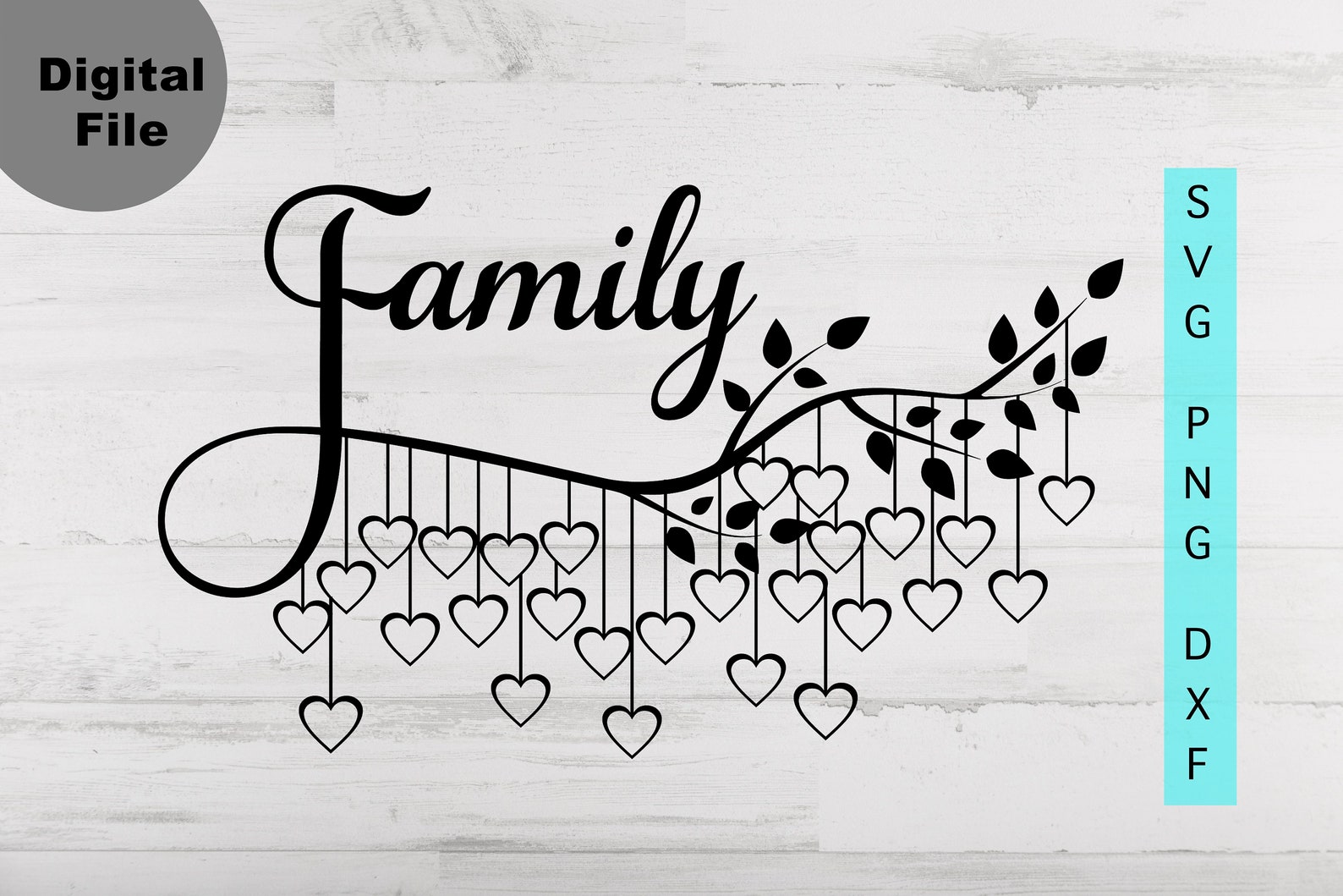 Family Tree 27 Members Svg Family Tree Branch Heart Frame | Etsy