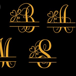 Split Monogram Frame Svg, Split Letter Valentine Svg/png/dxf File ...