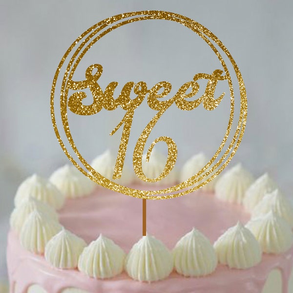 Sweet 16 Cake Topper - Etsy