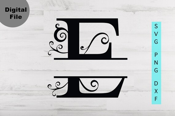 Monogram E wreath SVG file Split Letter Monogram SVG Monogram Alphabet ...