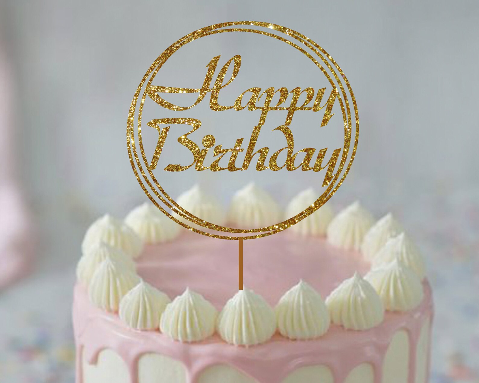 Birthday Cake Topper Svg Cake Topper Round Frame Svg/png.dxf - Etsy