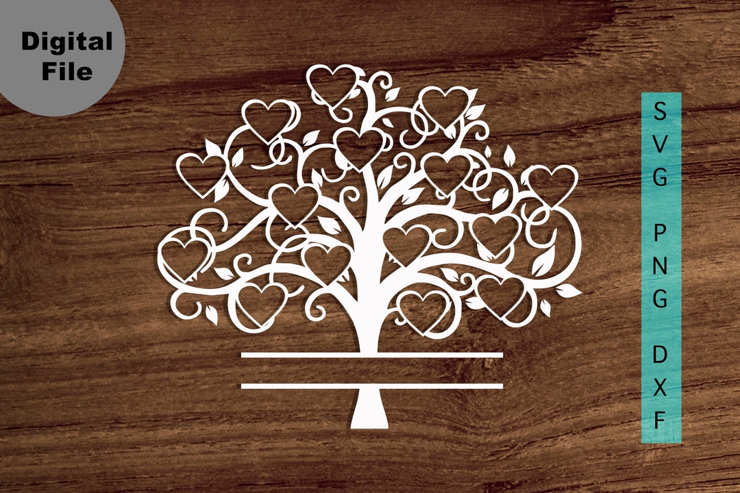 Family Tree 15 Members Svg, Family Heart Tree Svg/png/dxf File, Family ...