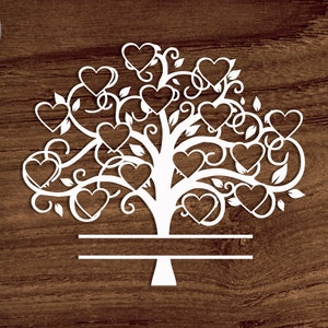 Family Tree 15 Members Svg, Family Heart Tree Svg/png/dxf File, Family ...
