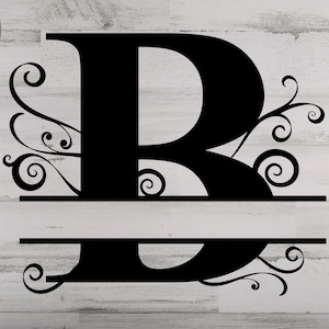 Floral Split Monogram Frame B Svg, Split Letter B Svg/png.dxf File ...