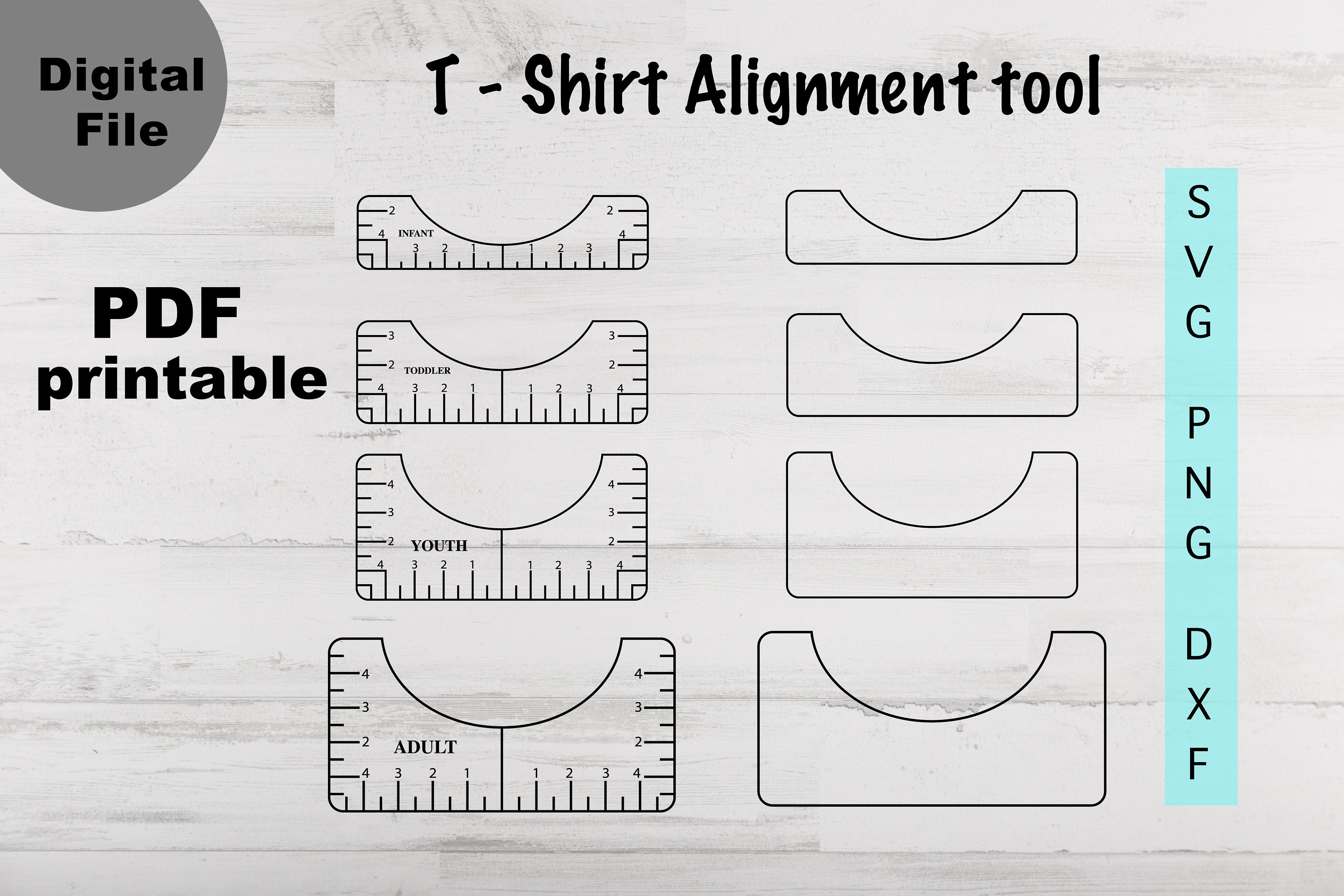 T Shirt Alignment Tool SVG, T-shirt Ruler Guide Printable, T-shirt ...