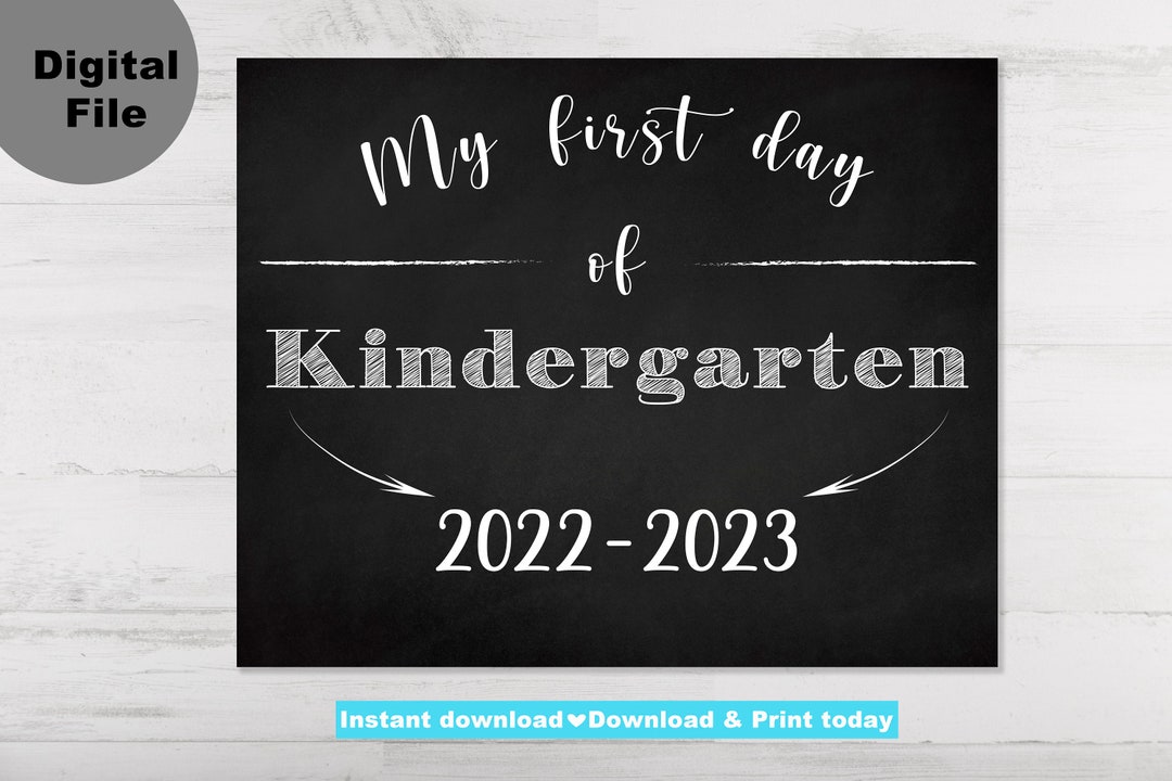 Printable First Day of School Sign, 2022 Back to School Sign, First Day ...