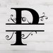 Floral Split Monogram Frame P Svg, Split Letter P Svg/png/dxf File ...