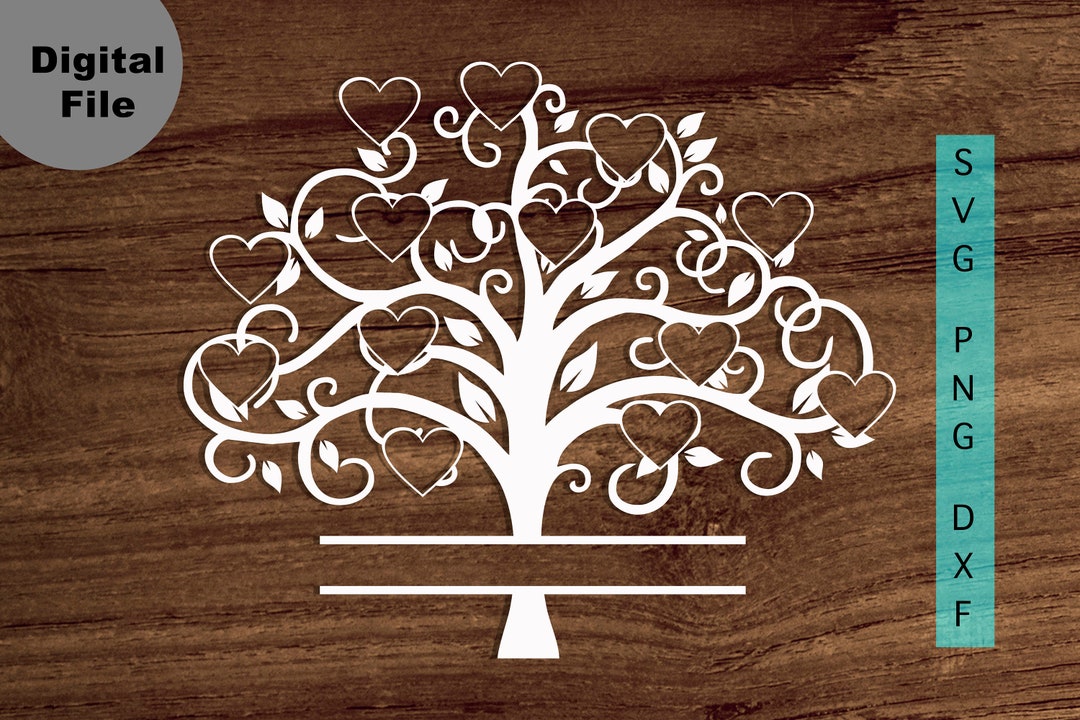 Family Tree 13 Members Svg, Family Heart Tree Svg/png.dxf File, Family ...