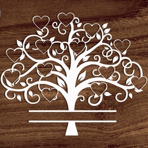 Family Tree 13 Members Svg, Family Heart Tree Svg/png.dxf File, Family ...