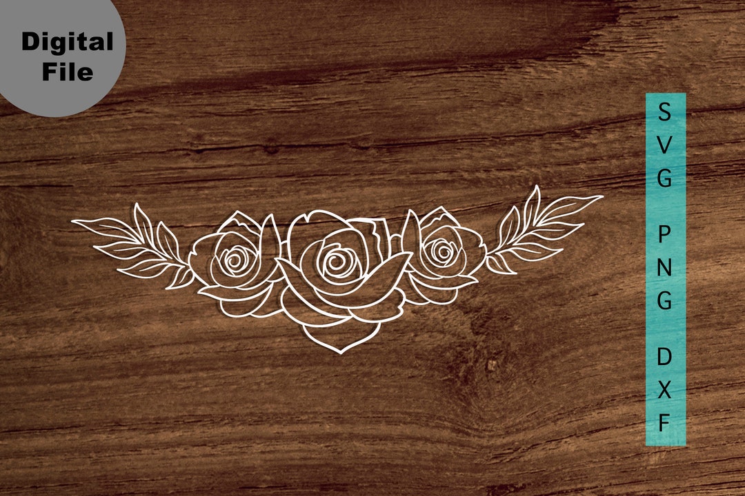 Floral Rose Svg Cut File, Roses Outline Svg, Rose Flower Svg, Rose Cut ...