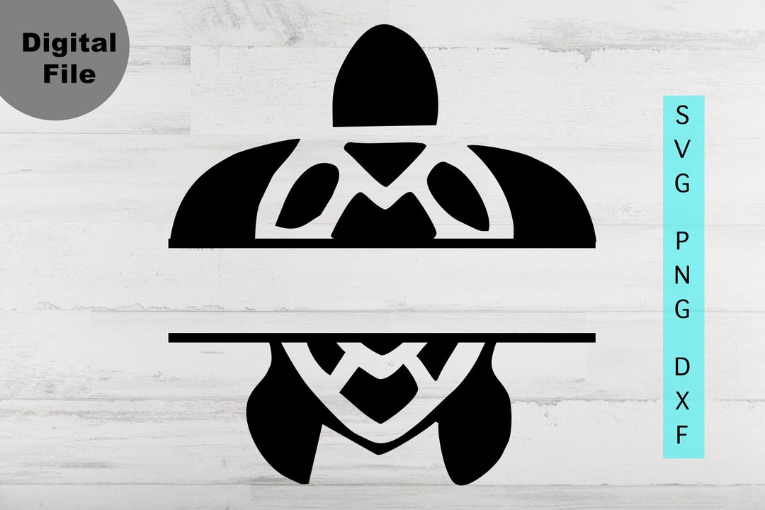 Split Turtle SVG File, Sea Turtle Svg File for Cricut, Turtle Monogram ...