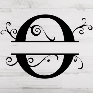 Floral Split Monogram Frame O Svg, Split Letter O Svg/png/dxf File ...