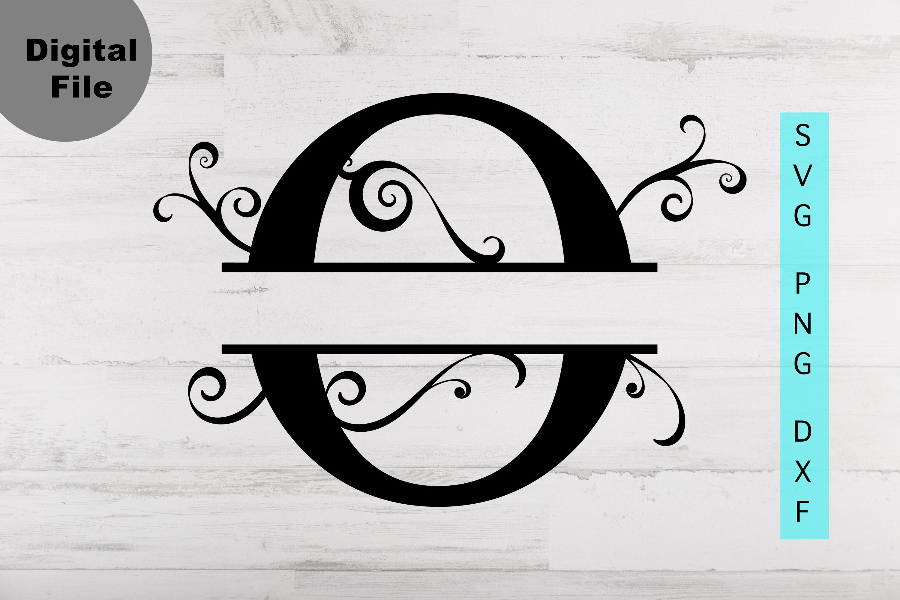 Floral Split Monogram Frame O Svg Split Letter O Svg/png/dxf | Etsy