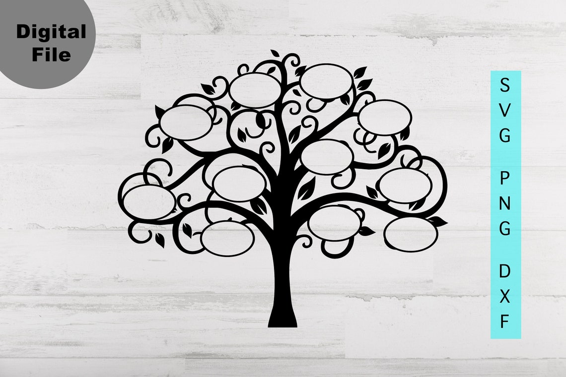 Family Tree 11 Members Svg Family Tree Oval Frame Svg/png.dxf - Etsy Canada