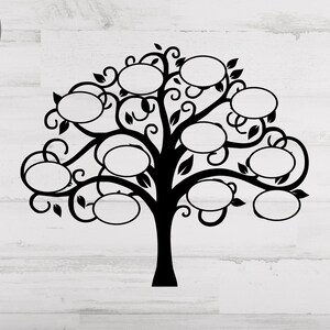 Family Tree 11 Members Svg, Family Tree Oval Frame Svg/png.dxf File ...