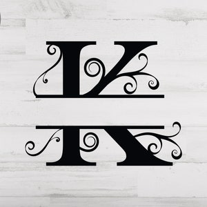 Floral Split Monogram Frame K Svg, Split Letter K Svg/png/dxf File ...