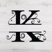Floral Split Monogram Frame K Svg, Split Letter K Svg/png/dxf File ...