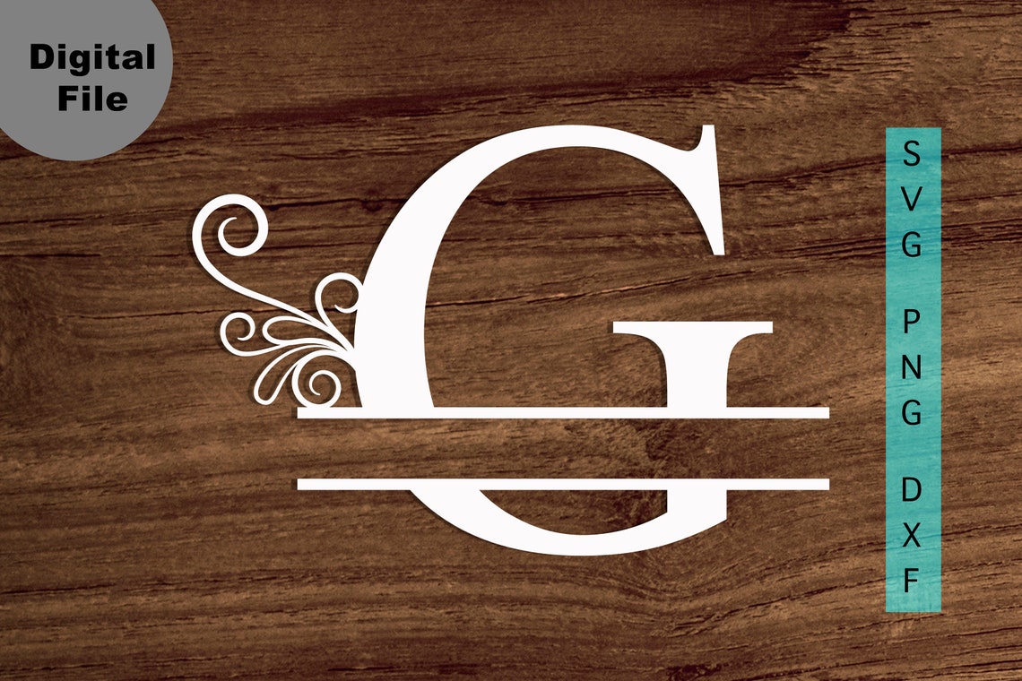 Split Monogram G SVG/PNG/DXF, Alphabet G Monogram Frame, Instant ...