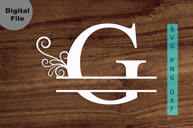 Split Monogram G SVG/PNG/DXF, Alphabet G Monogram Frame, Instant ...