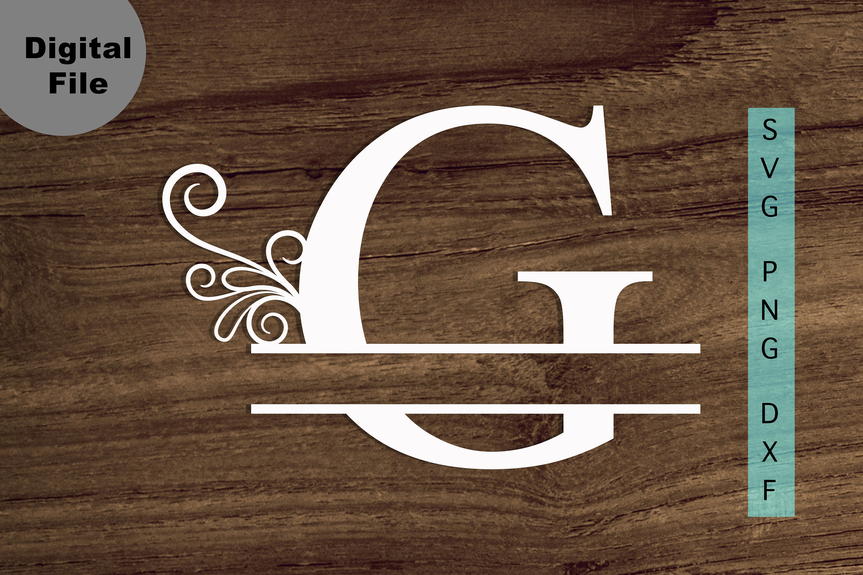 Split Monogram G SVG/PNG/DXF Alphabet G Monogram Frame | Etsy