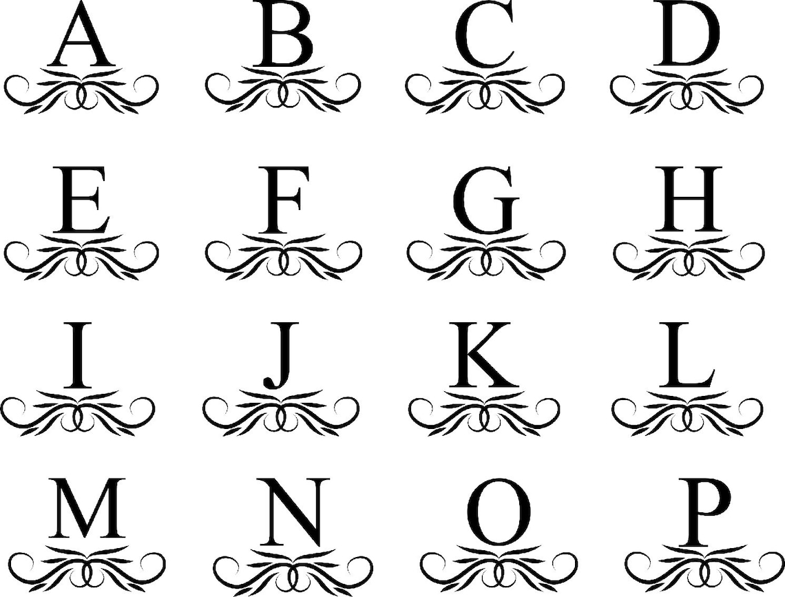 Swirls Monogram Svg, Fancy Alphabet Letters Svg/png/dxf Cut Files ...