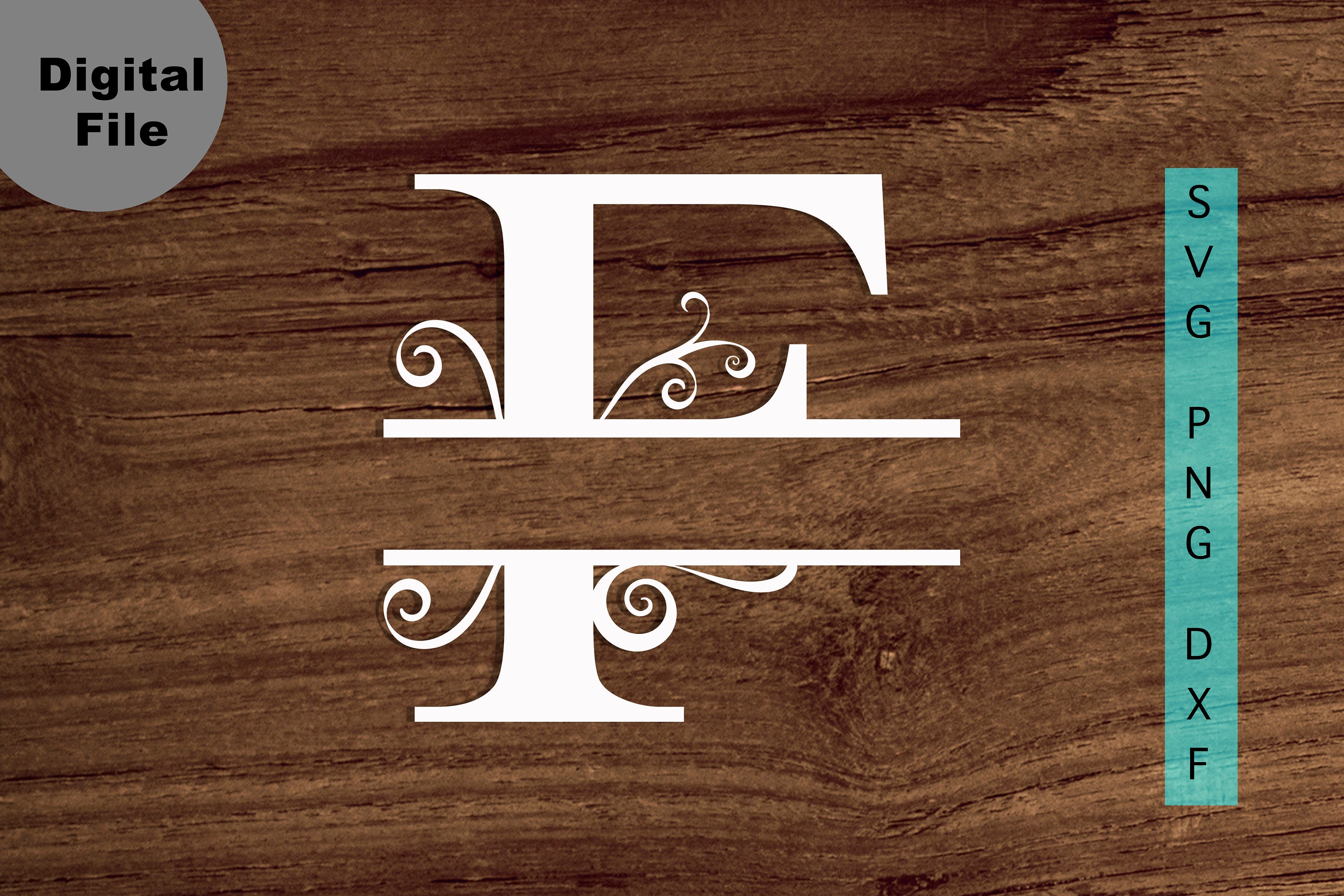 Split Monogram F Frame Svg Single Letter F Svg/png/dxf file | Etsy