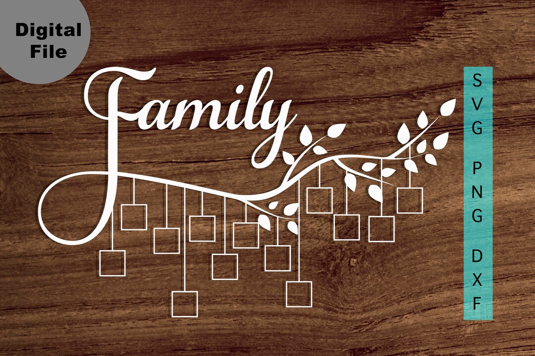 Family Tree Branch Square Frame Svg/png/dxf File, Family Tree 13 ...